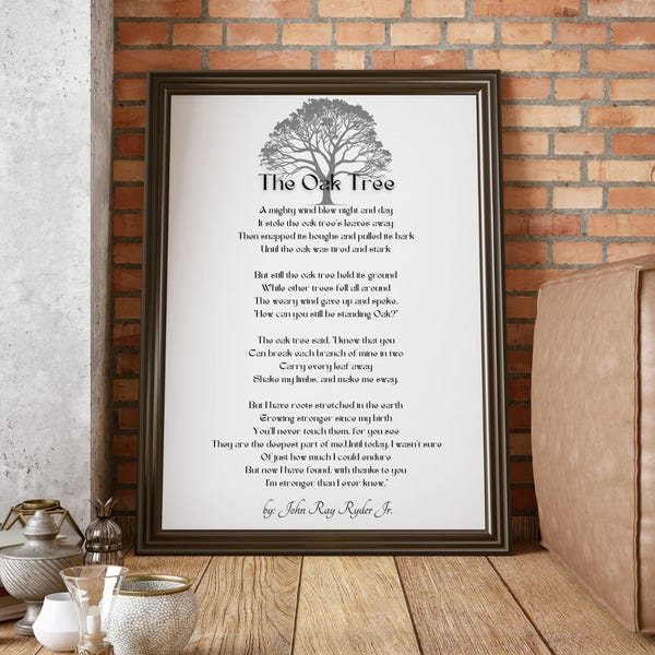 Oak Tree Poem - Etsy