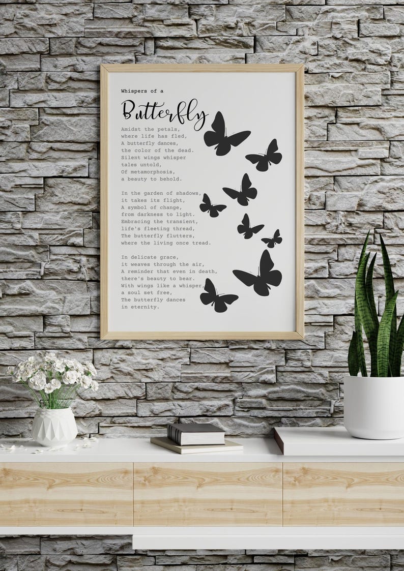 Butterfly Memorial Poem Art: Grief Gift, Remembrance Decor (printable ...