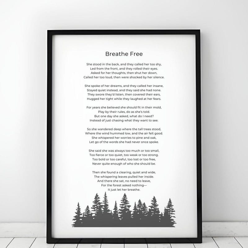 Print of Breathe Poem - Etsy