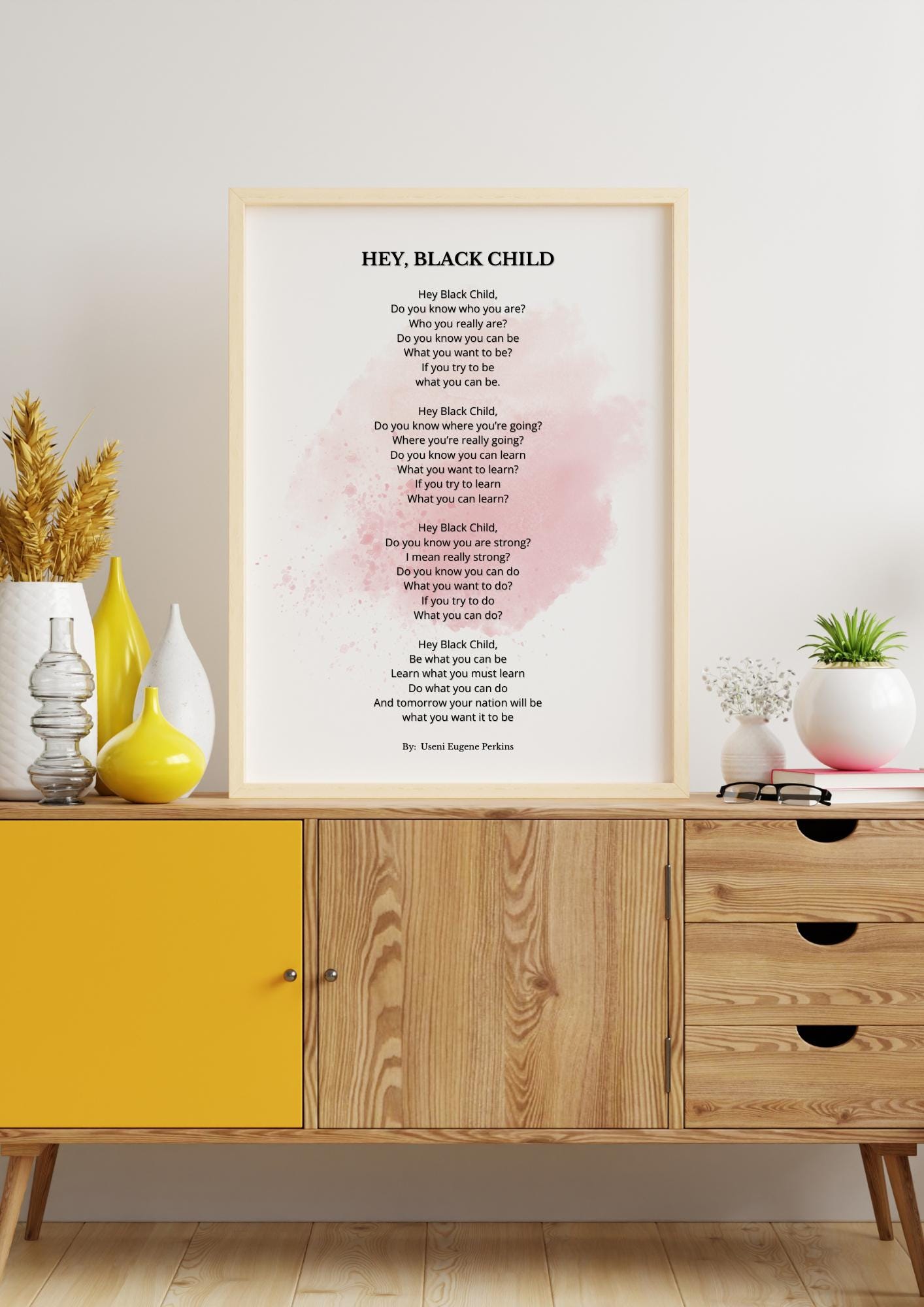 Inspirational Hey Black Child Poem Print: African American Art Digital ...
