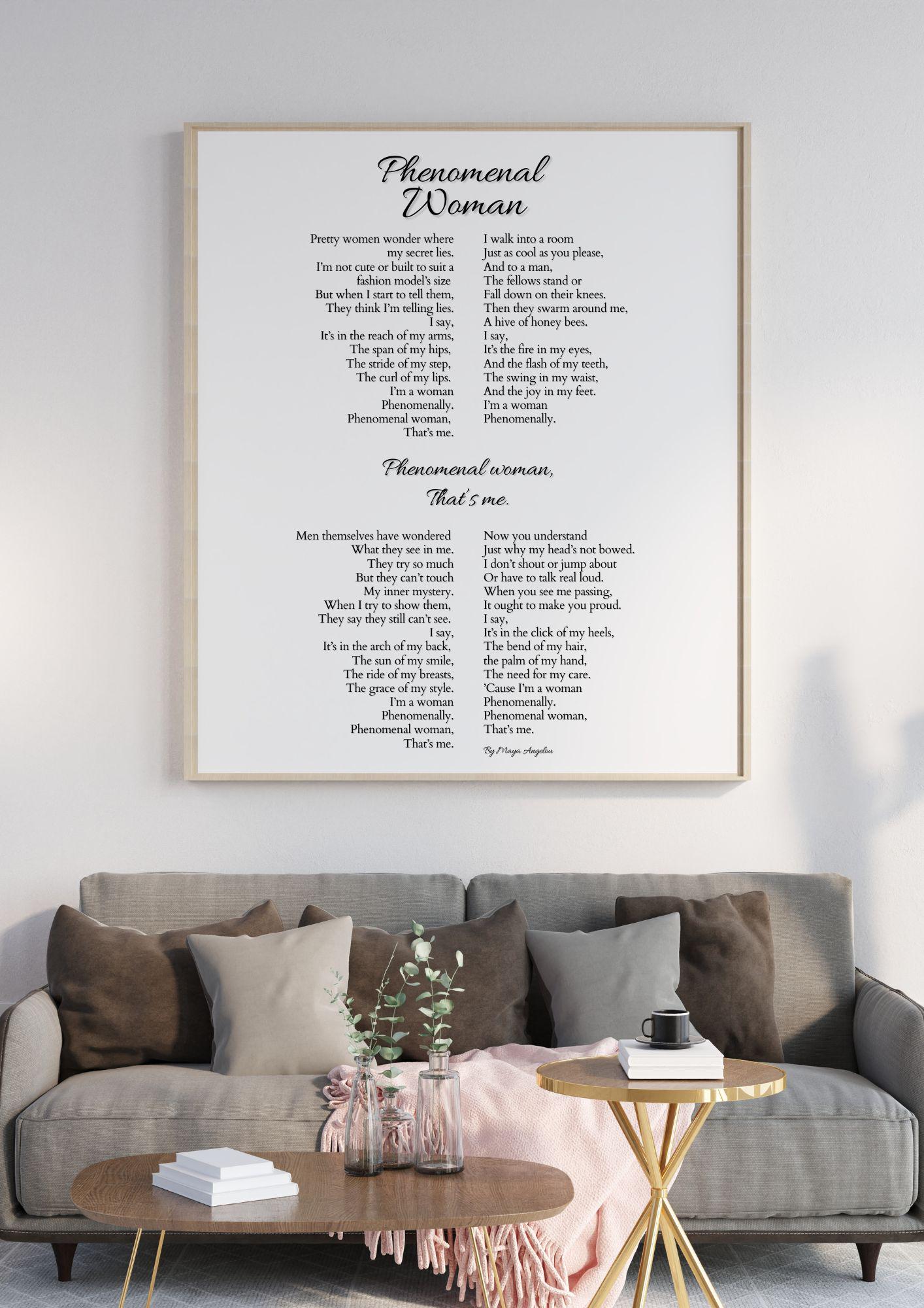 Phenomenal Woman Poem by Maya Angelou – Inspirational Feminist Quote ...