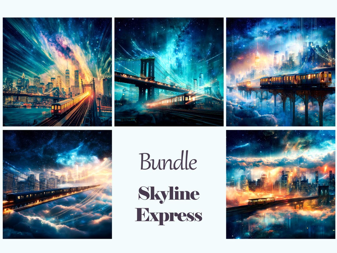 Midnight Transit — Fantasy Train Art Bundle, 5 JPG Files - Etsy