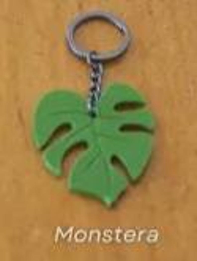Monstera Leaf Keychain – 3D Printed Plant Keyring | Tropical Charm Gift ...