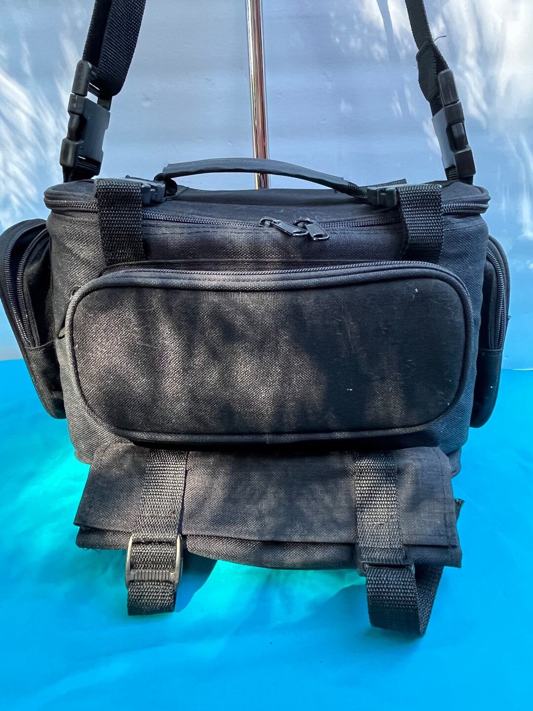 Deluxe Camera Bag Black Gadget W/tripod Holder Film or Digital-medium ...