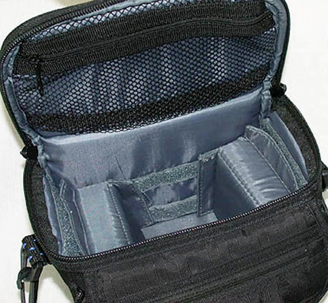 Padded Samsonite Small /mini Camera Bag Black W/blue Accent - Etsy