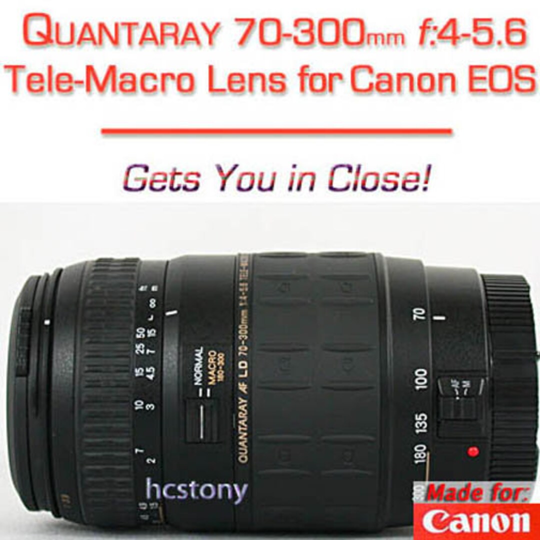 CANON EF Mount Quantaray LD 70-300mm Tele-macro Telephoto Zoom Lens ...
