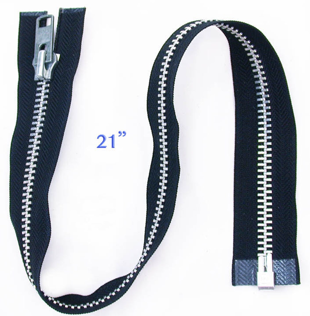 YKK Zipper 21 Inch Black & Aluminum #10 Heavy Duty Separating Zipper ...