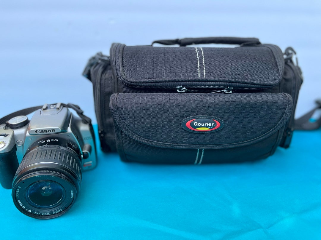 Padded Courier Camera Bag Black - Film or Digital Medium Size-side ...