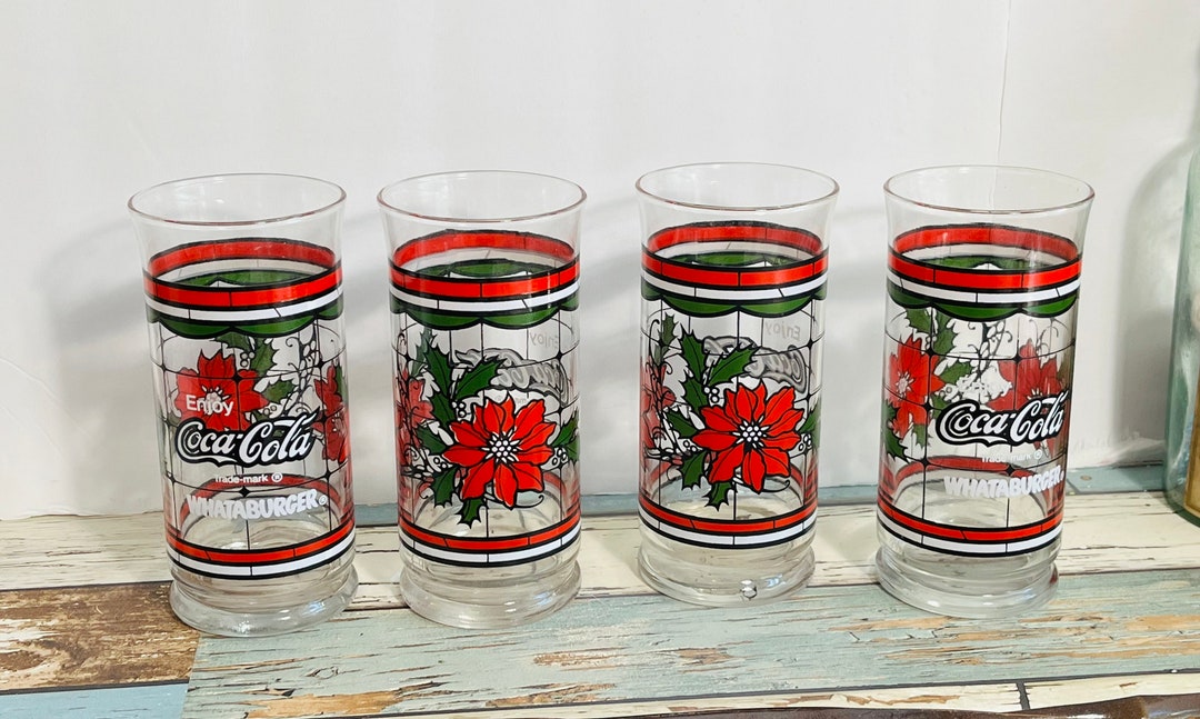 Vintage Coca Cola Whataburger Stain Glass- Holiday/christmas Poinsettia ...