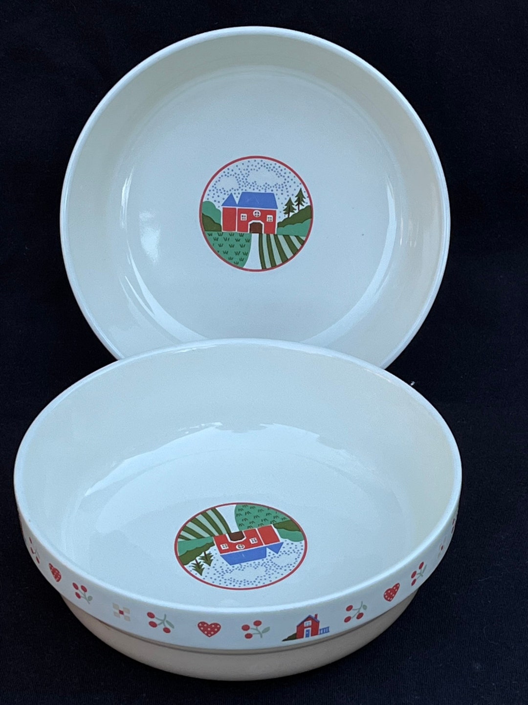Vintage 80s Raintree Ltd. the Heart & Home set of 2 Cereal Bowls made ...