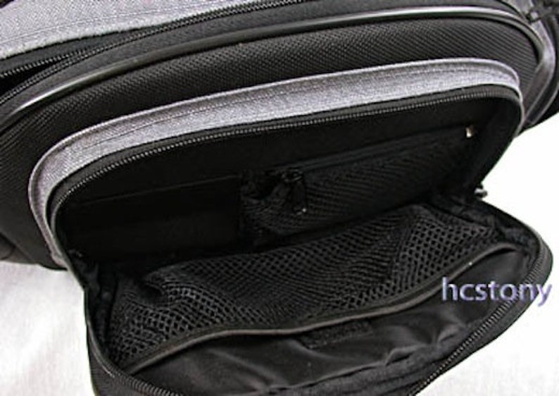 Deluxe Eddie Bauer Camera Bag Black W/gray Accent-side Pockets Film or ...