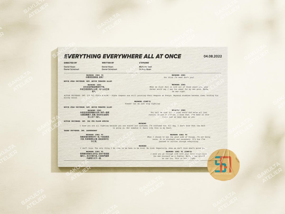 Everything Everywhere All at Once "waymond Monologue" Poster / Movie ...