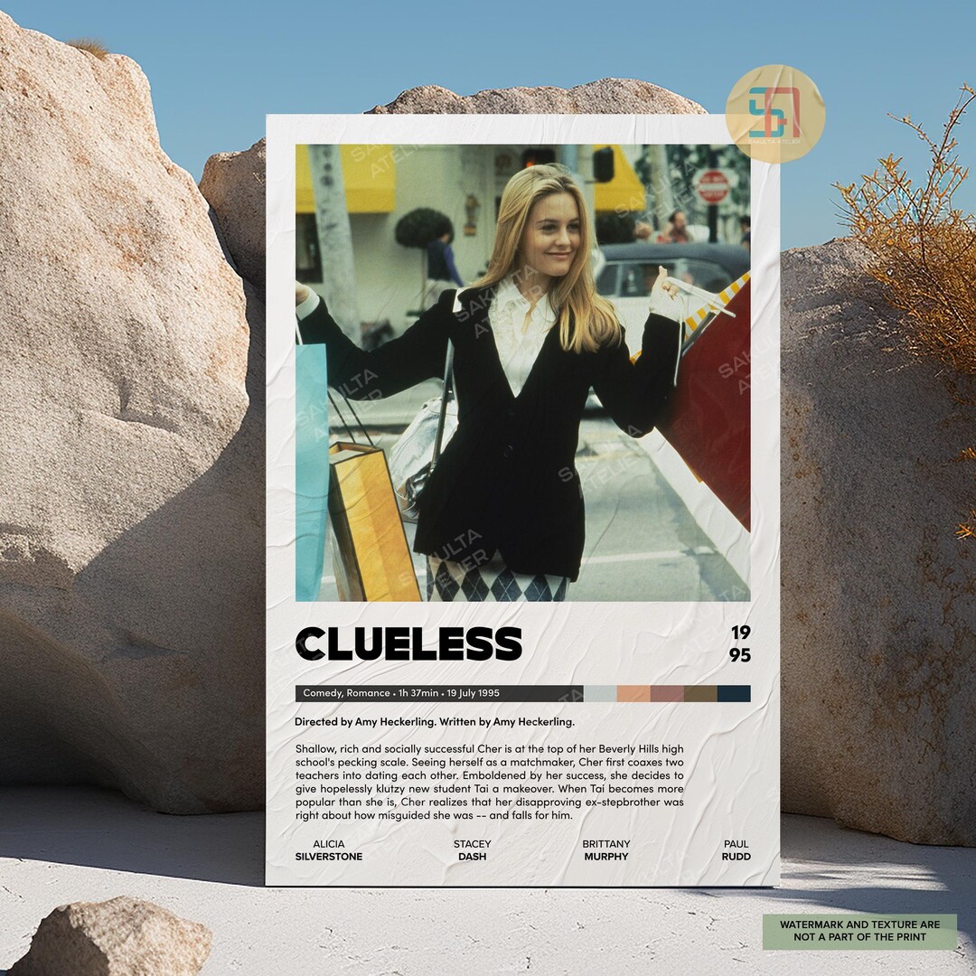 Clueless Movie Poster / Minimalist Movie Poster / Vintage Retro Art ...