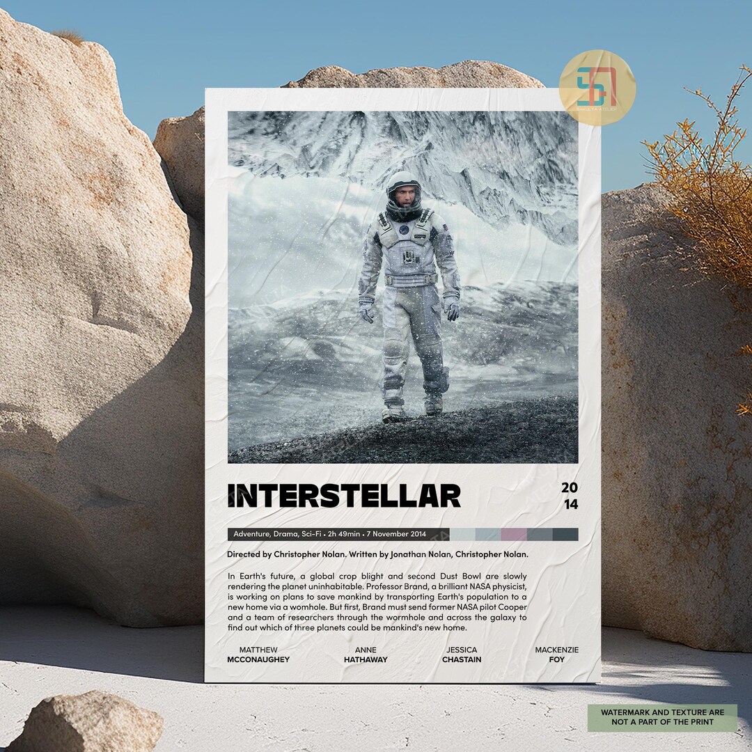 Interstellar Movie Poster / Minimalist Movie Poster / Vintage Retro Art ...