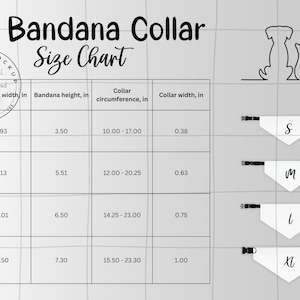Pet Bandana Collar Size Chart, Digital Download Product Listing, 2 High ...