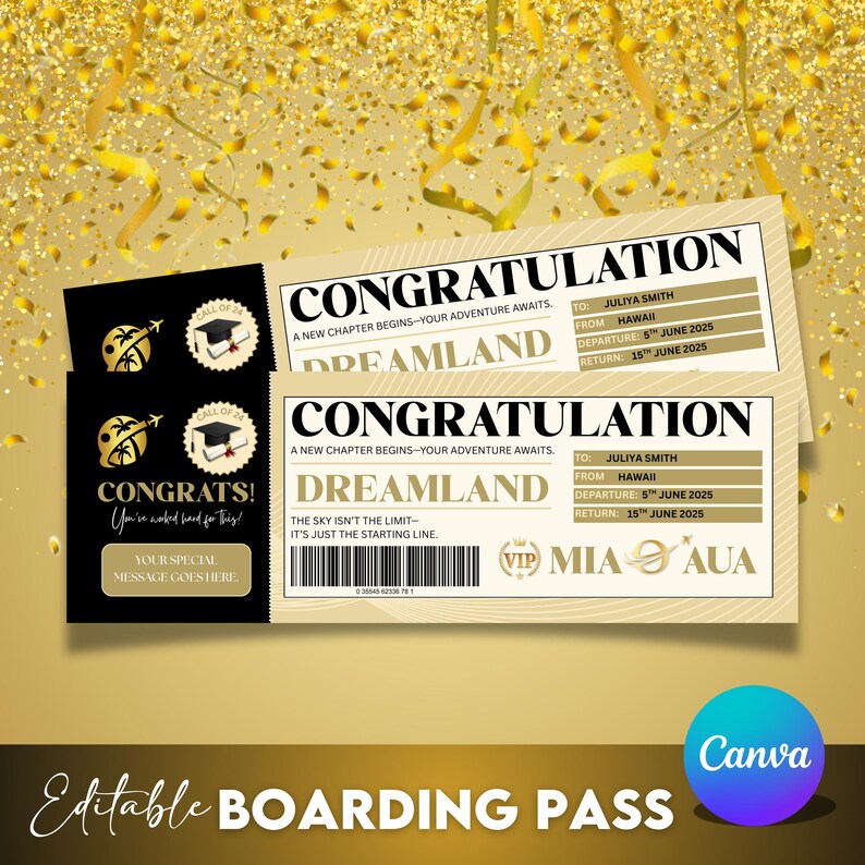 Editable Boarding Pass Template, Surprise Boarding Pass Coupon, Event ...