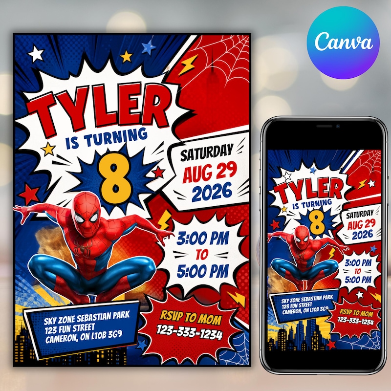Spiderman Birthday Banner - Etsy