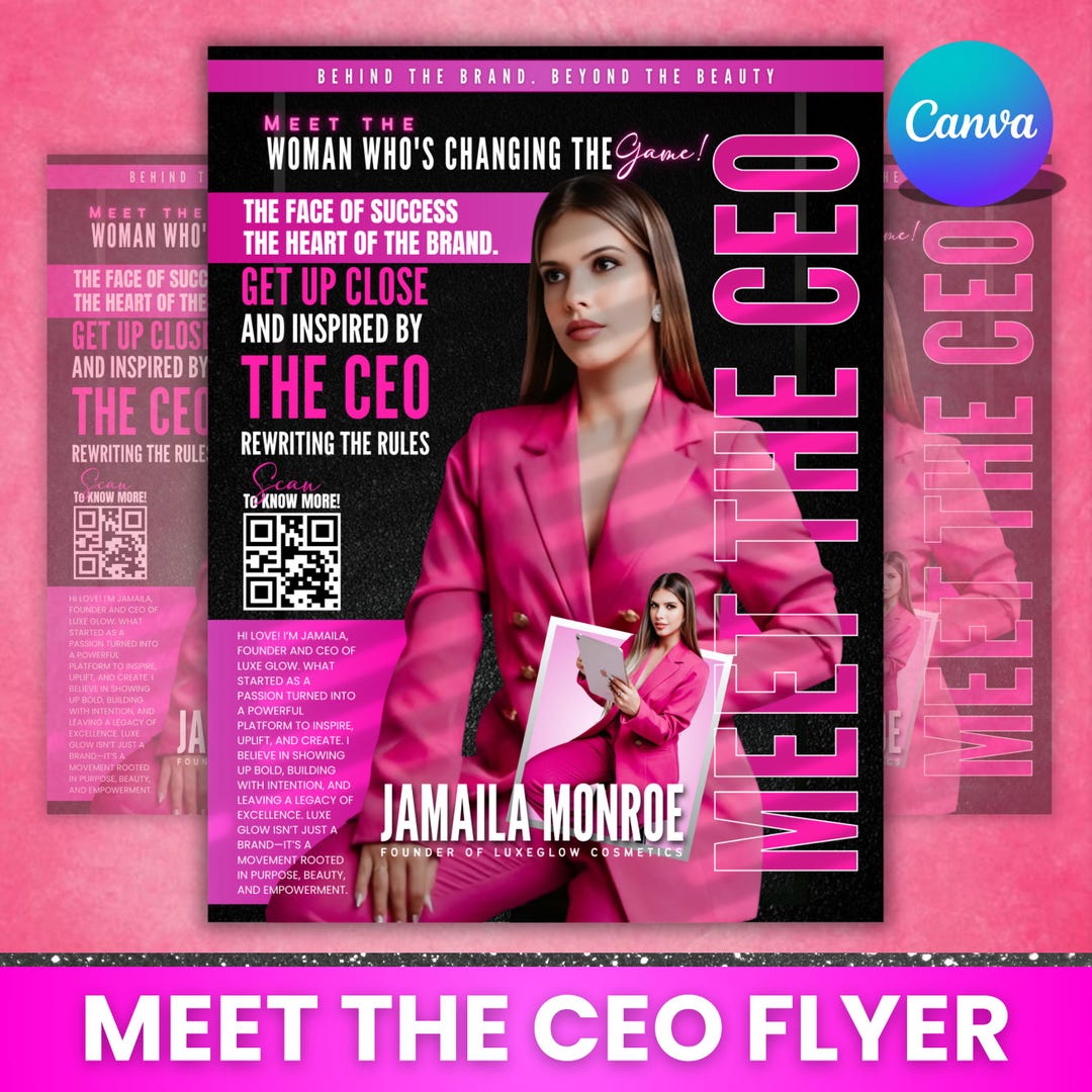 Meet the CEO Flyer: Editable Business Introduction Template (canva ...