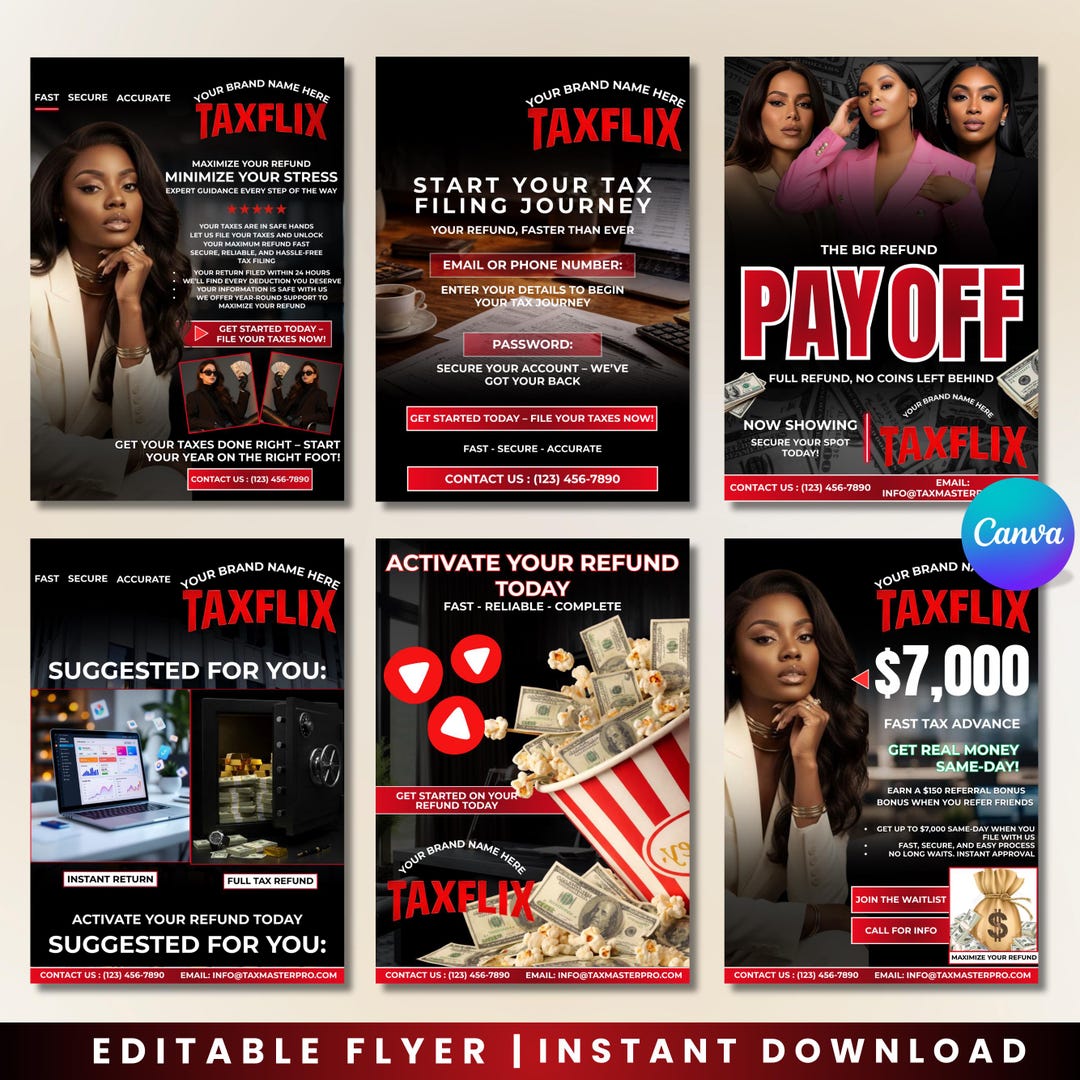Taxflix Flyer for Tax Season, Modern Tax Prep Flyer, Stand on Business ...