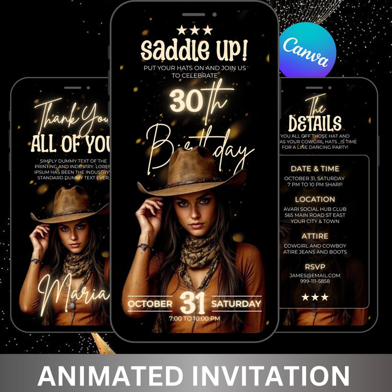 Western 21st Birthday Invitation - Etsy