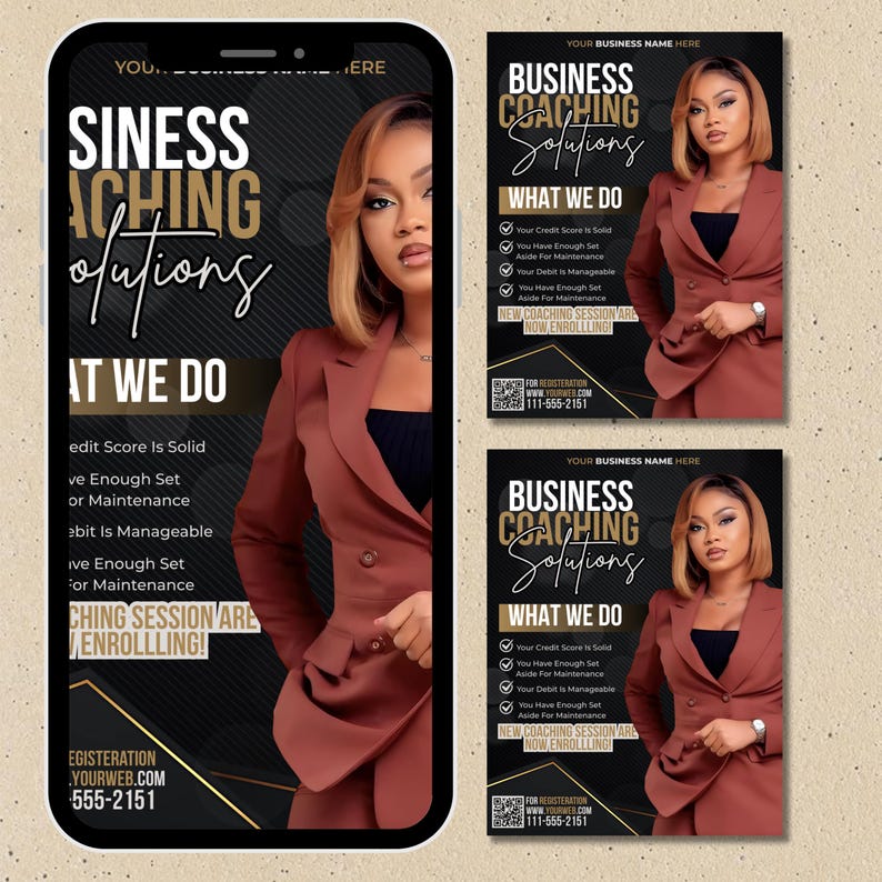 Business Coach Flyer, DIY Business Coaching Flyer Template, Editable Canva Entrepreneur Flyer ...