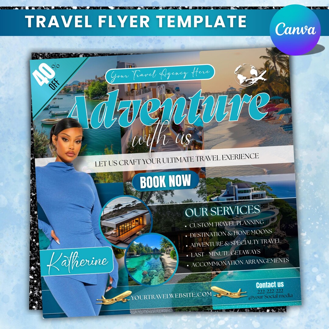 Travel Agent Flyer, DIY Flyer Template, Travel Flyer, Vacation Flyer ...