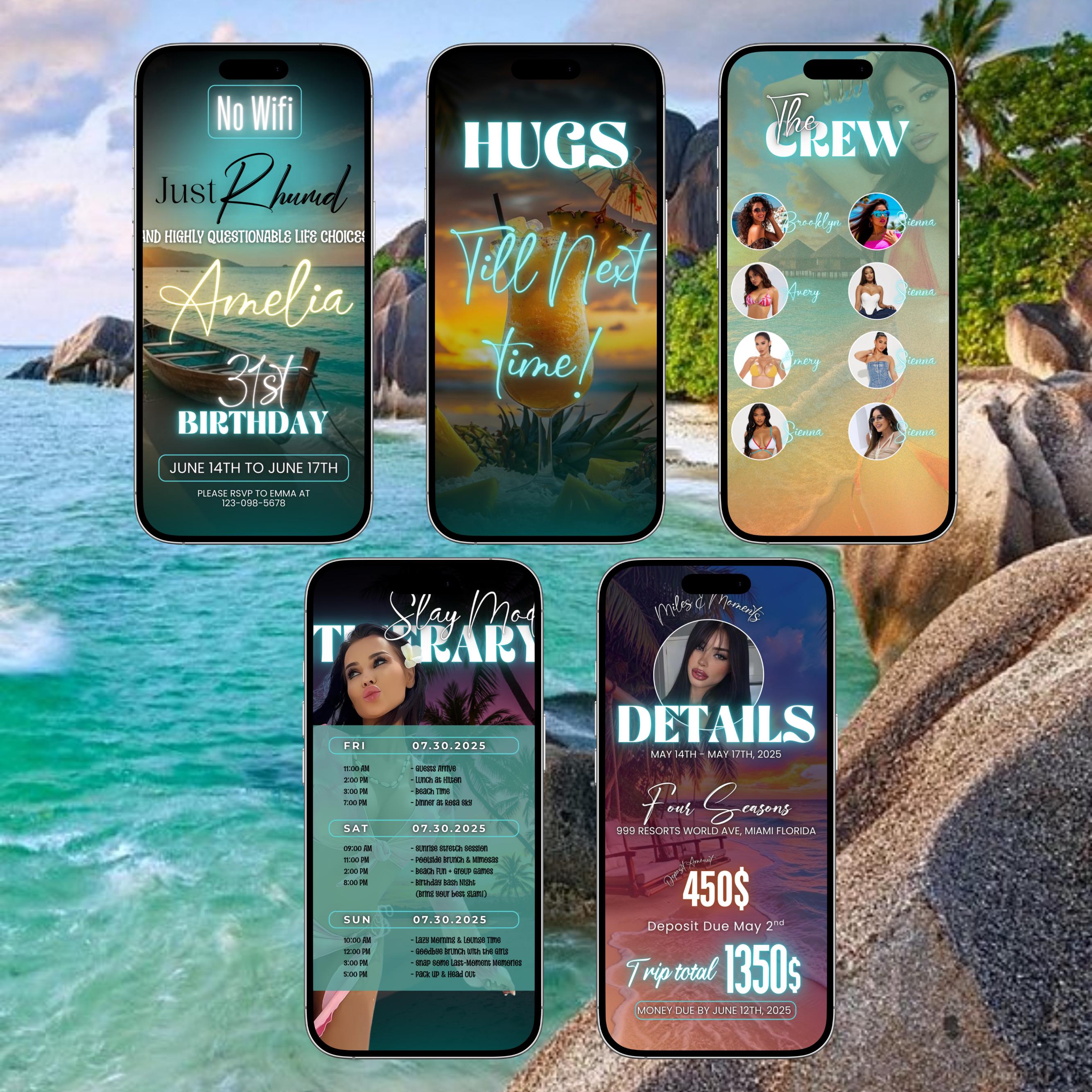Digital Travel Itinerary, Animated Travel Itinerary, Birthday Weekend ...