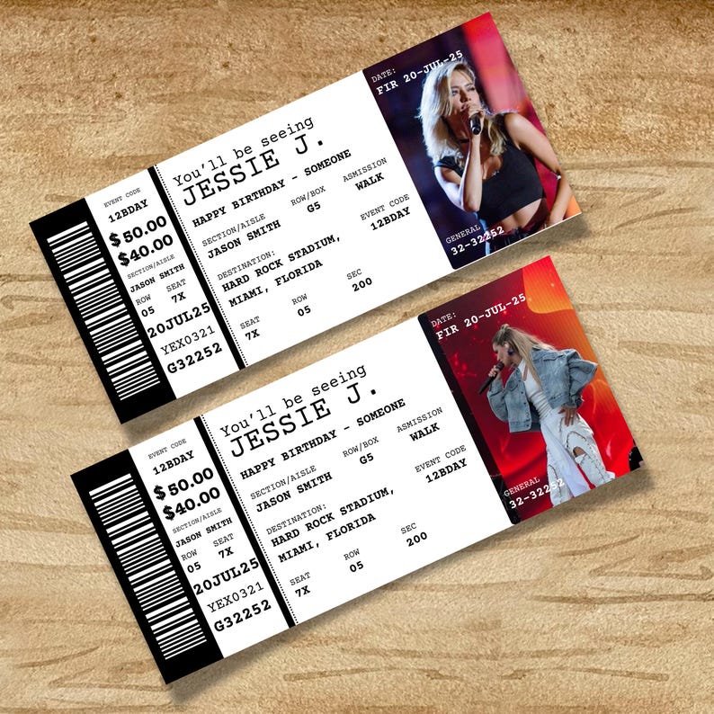 Editable Concert Ticket, DIY Ticket Template, Printable Custom Concert ...