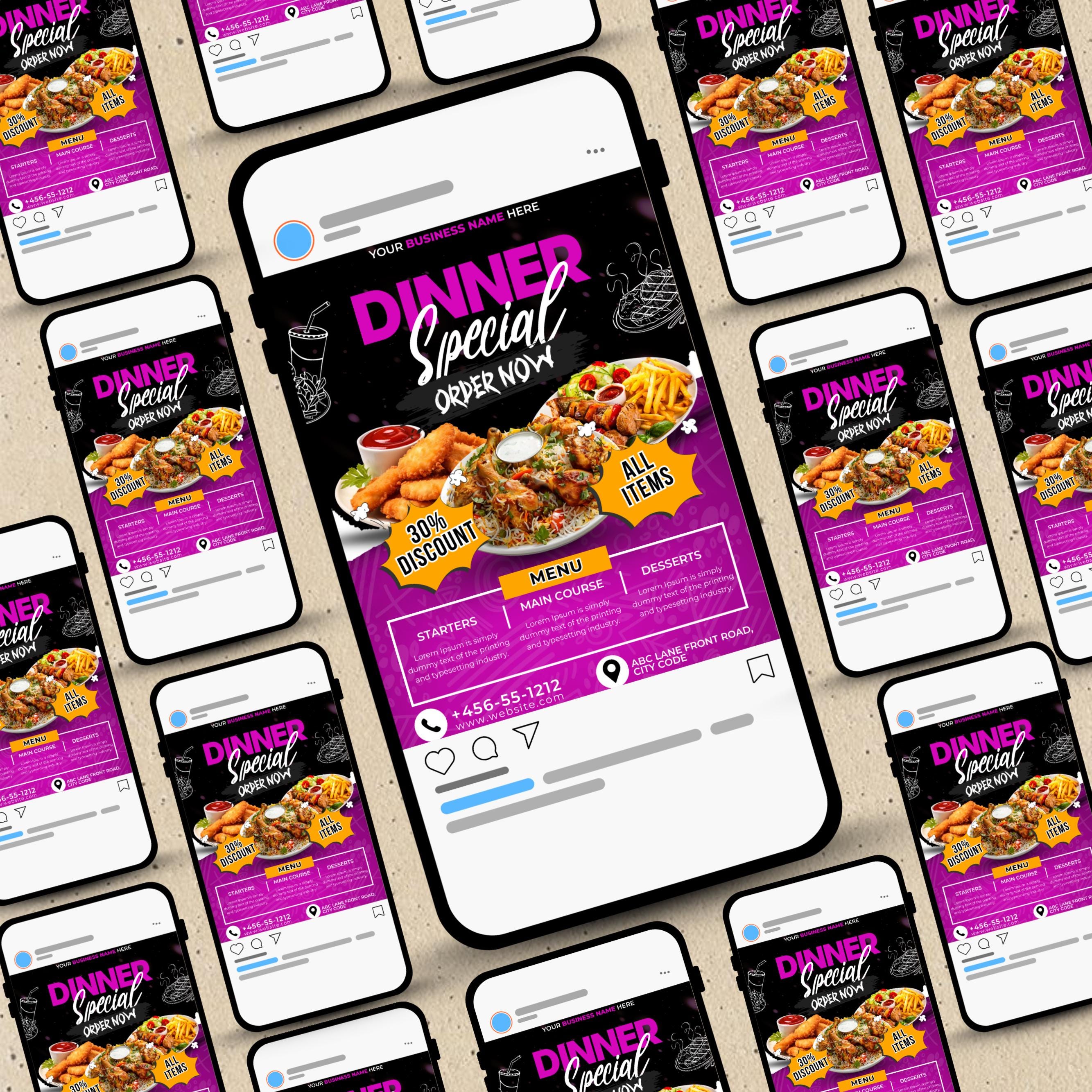 Dinner Specials Flyer, Restaurant Menu Template, Editable Food Flyer ...