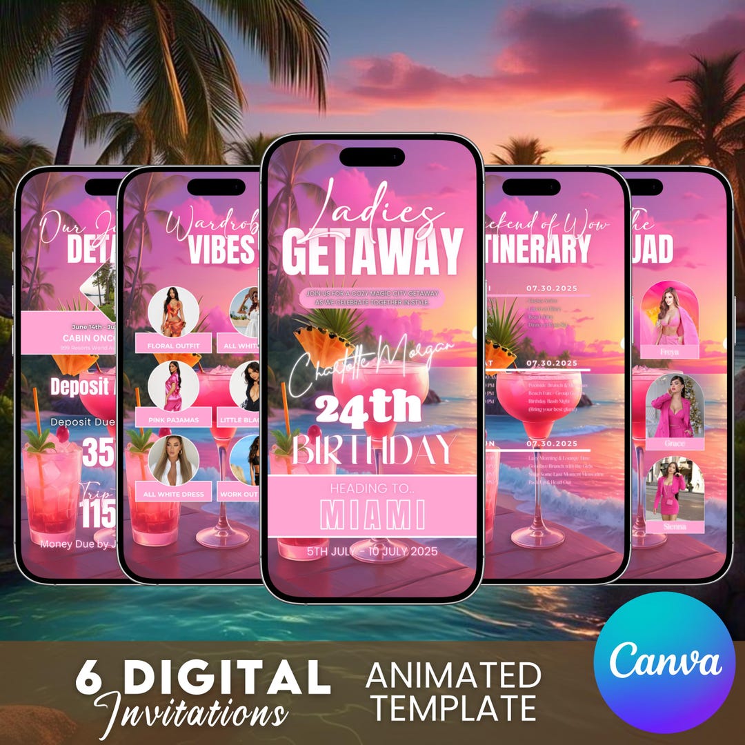 Digital Travel Itinerary, Animated Travel Itinerary, Birthday Weekend ...