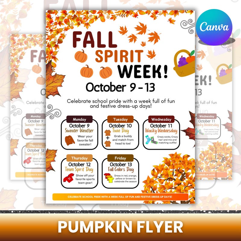 Holiday Spirit Week Flyer - Etsy