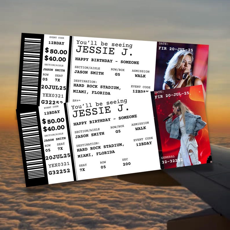 Editable Concert Ticket, DIY Ticket Template, Printable Custom Concert ...