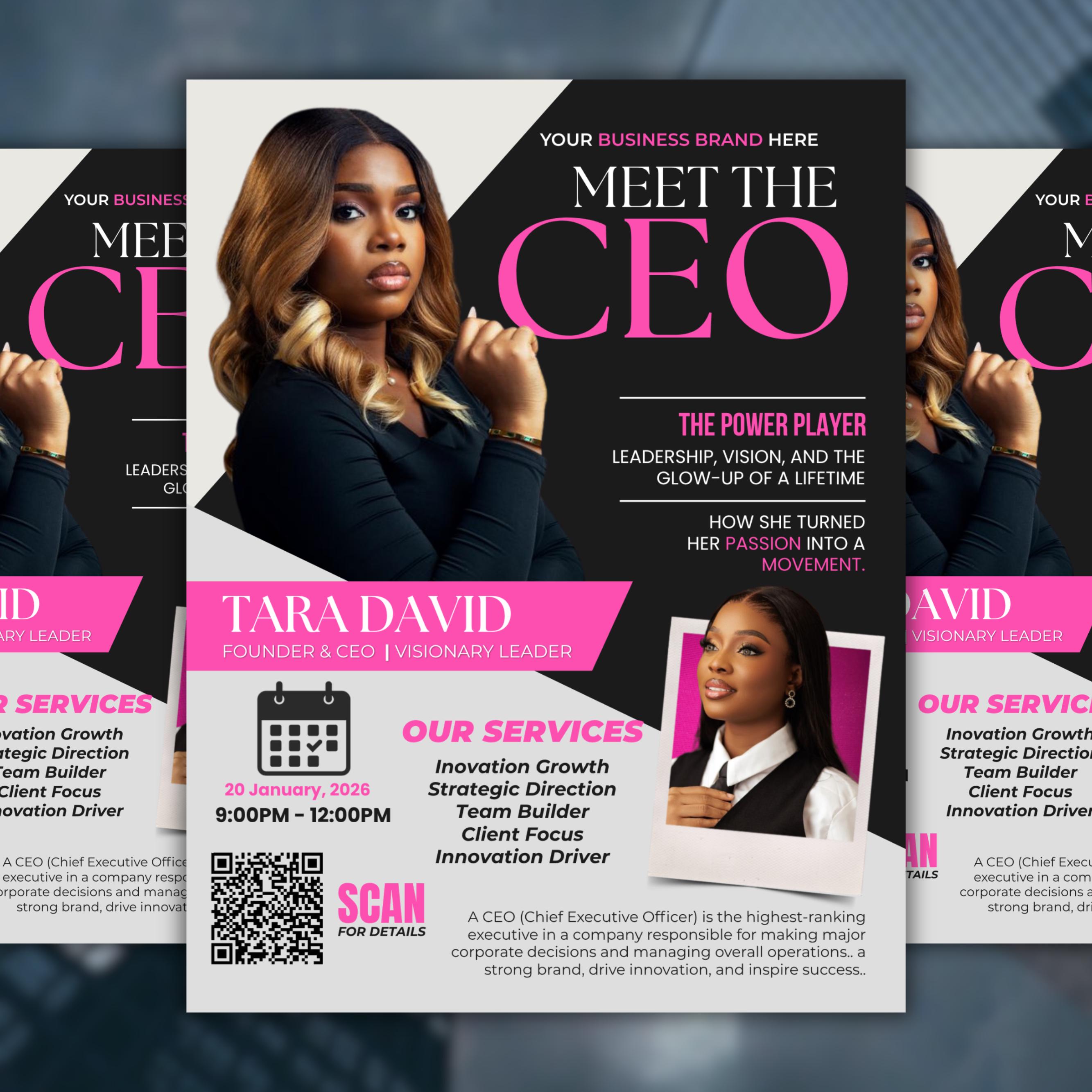 Meet the Ceo Flyer, Magazine Style Canva Template, Women in Business ...