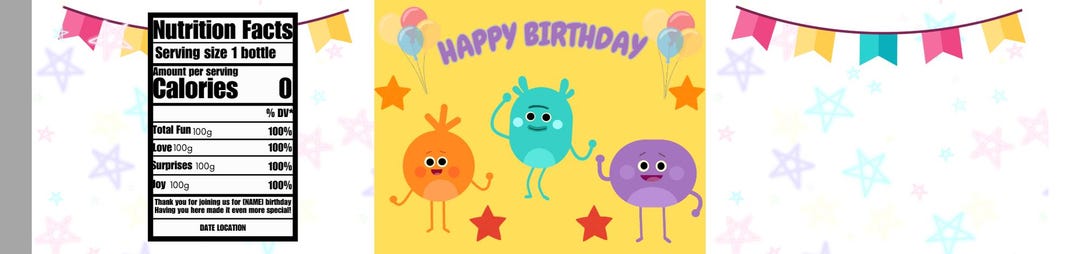 Bumble Nums Water Bottle Label| Bumble Nums Bottle Wrappers |bumble ...