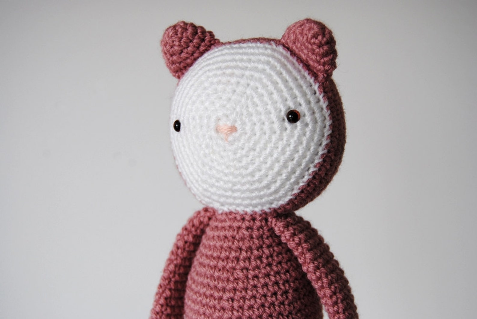 Amigurumi Pink Cat, Crochet Doll, Crochet Plushie, Ready to Ship - Etsy