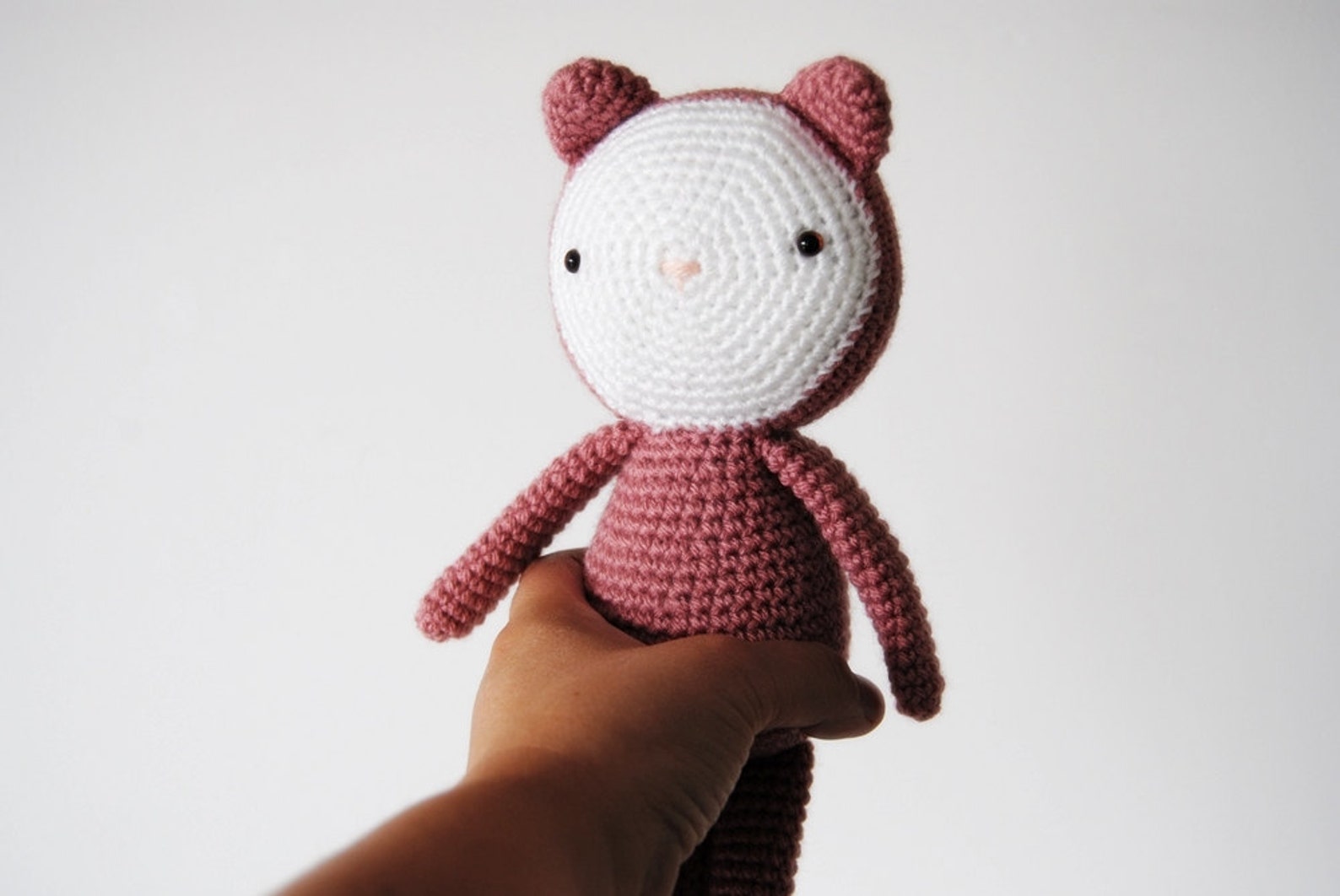 Amigurumi Pink Cat, Crochet Doll, Crochet Plushie, Ready to Ship - Etsy