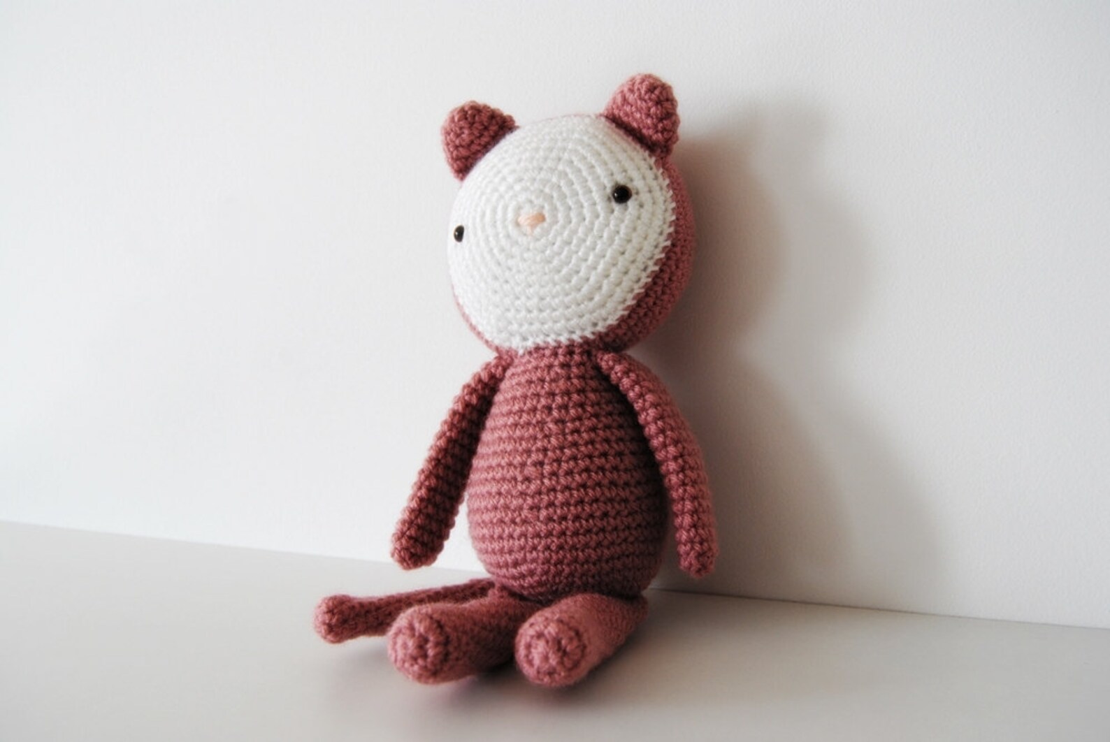 Amigurumi Pink Cat, Crochet Doll, Crochet Plushie, Ready to Ship - Etsy
