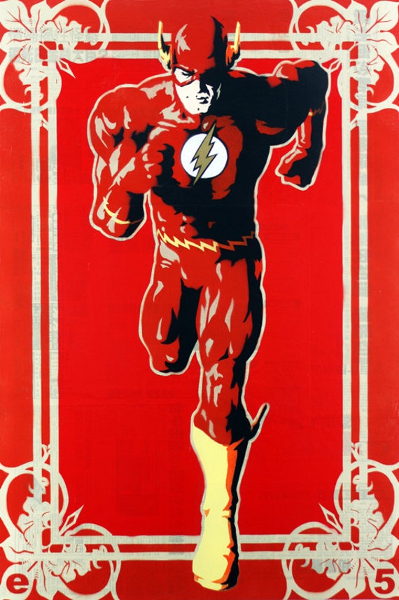 Items similar to Stenciled Print of the Flash on Etsy