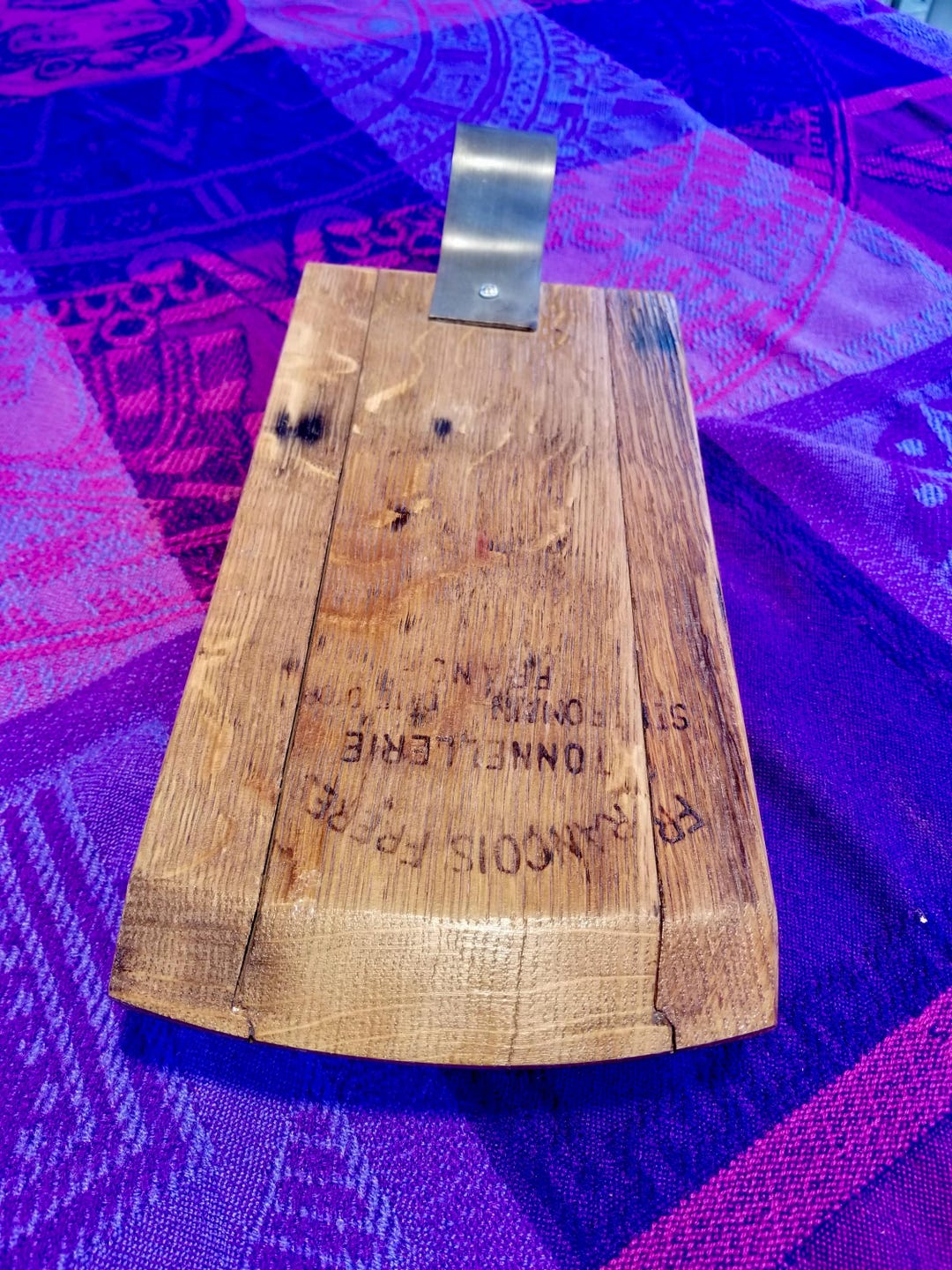Handcrafted Wine Barrel Top Serving Tray-reclaimed Barrel Head With ...