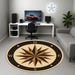Rustic Compass Rose Round Rug – 16 Point Wind Rose Nautical Floor Decor ...