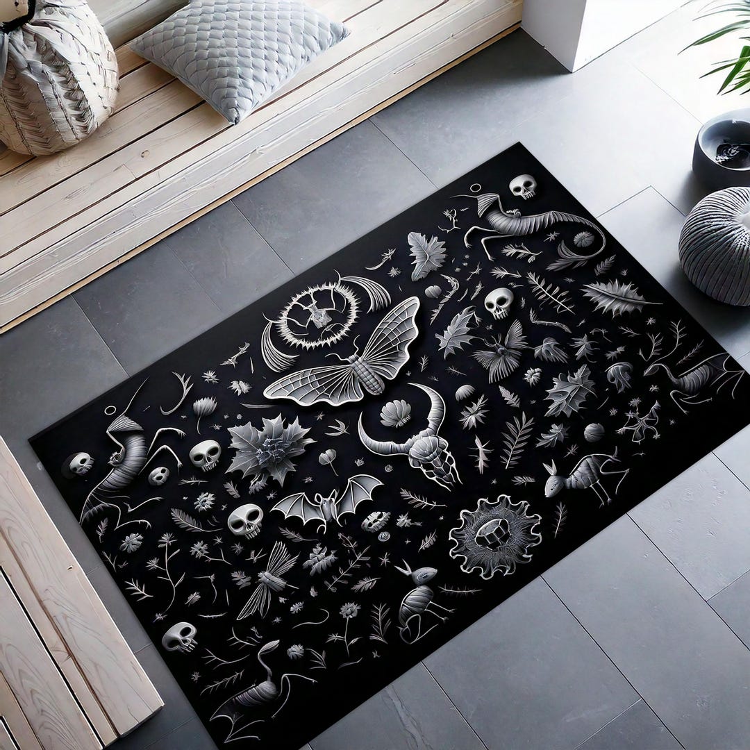 Gothic Rug, Witch Rug, Baphomet Goat Pentagram, Gothic Rug, Bath Rug ...