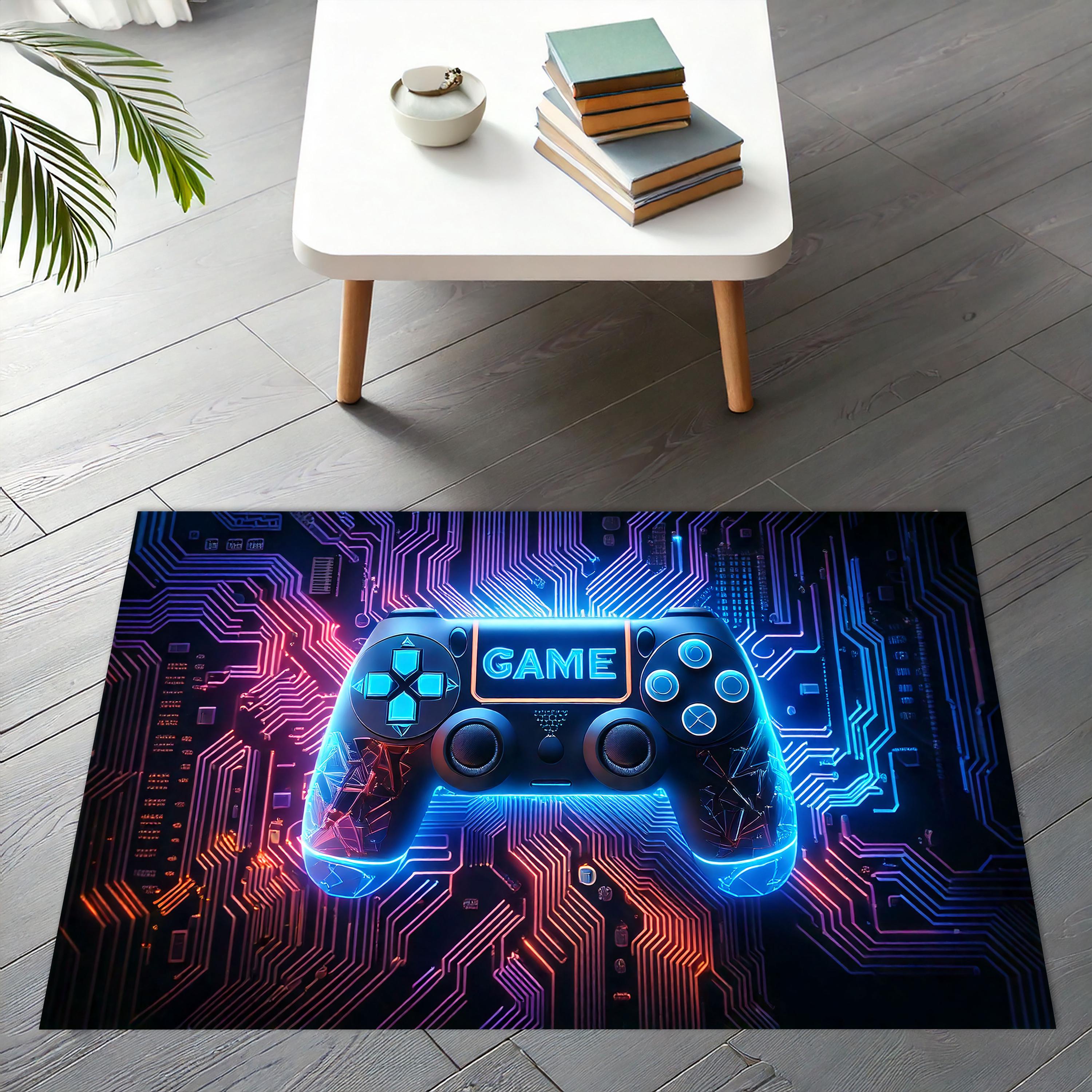 Gaming Rug for Gamers, Video Game Themed Carpet, Arcade Room Floor Mat ...