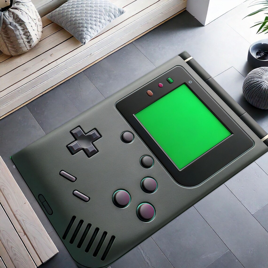 Retro Handheld Gaming Rug, Pixel Art Arcade Carpet, Classic 8-bit ...