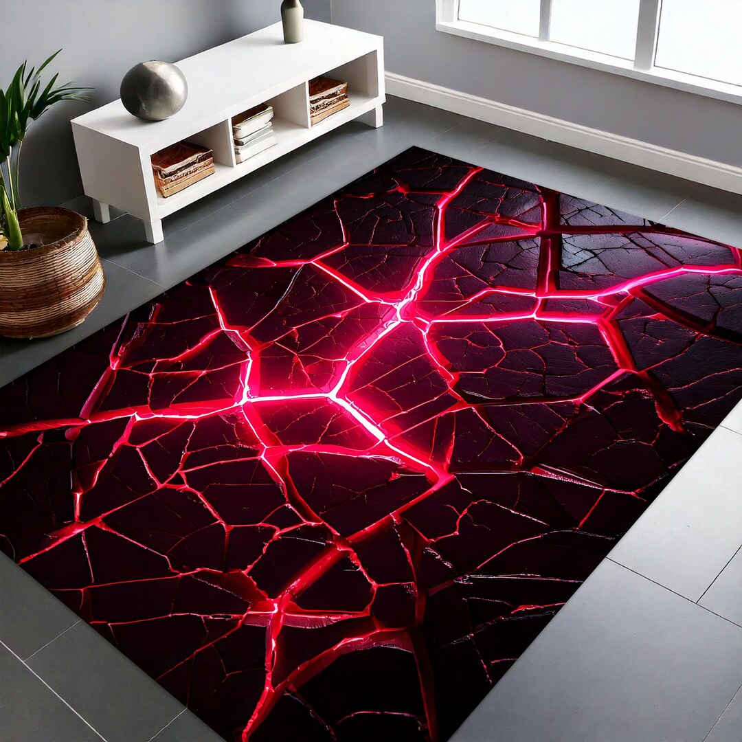 Cracked Game Zone Rug, Gamer Room Floor Mat, Video Game Theme Carpet ...