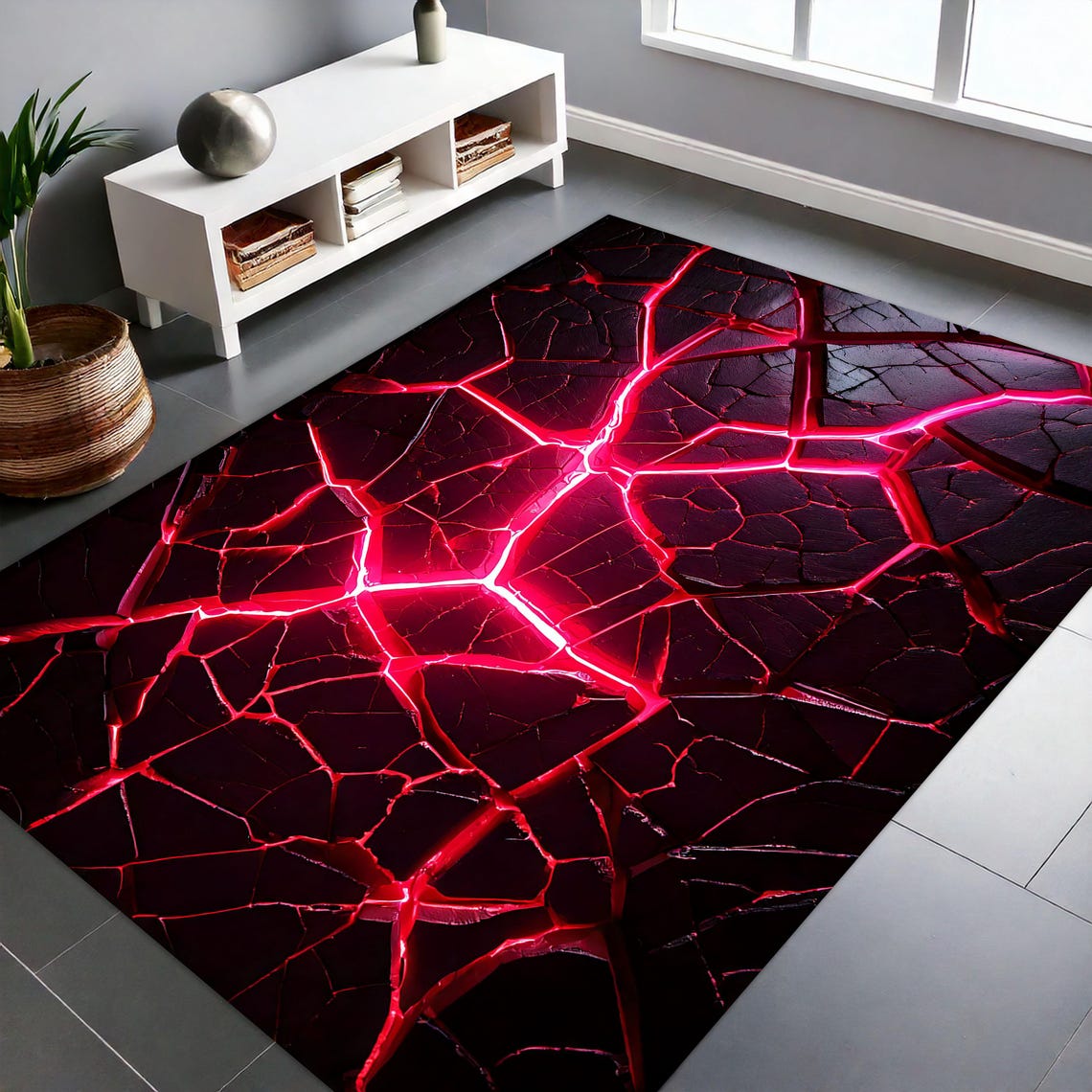 Cracked Game Zone Rug, Gamer Room Floor Mat, Video Game Theme Carpet ...