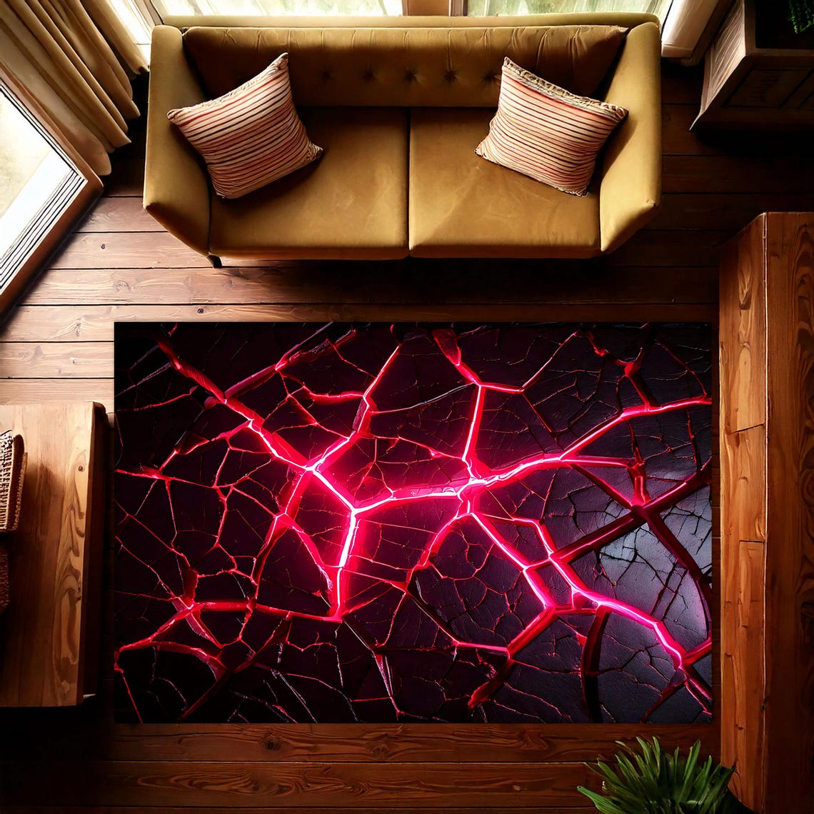 Cracked Game Zone Rug, Gamer Room Floor Mat, Video Game Theme Carpet ...