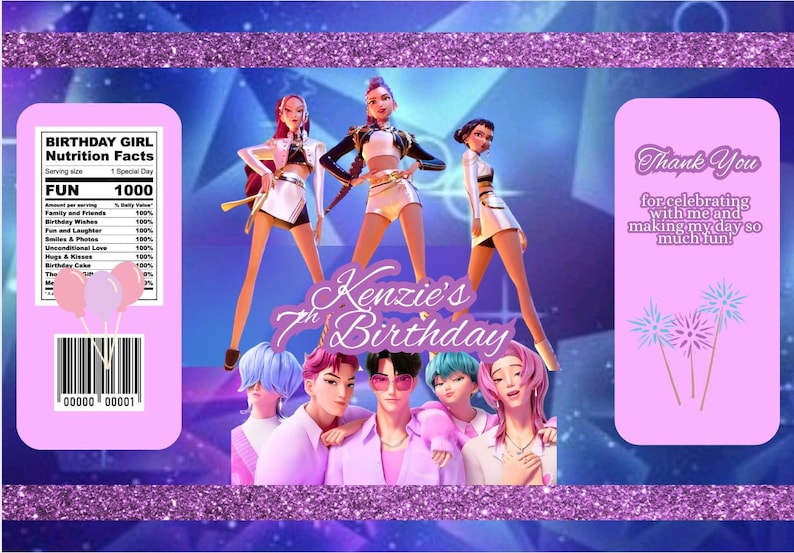 Editable K-pop Demon Hunters Chip Bag & Water Bottle Labels | K-pop ...