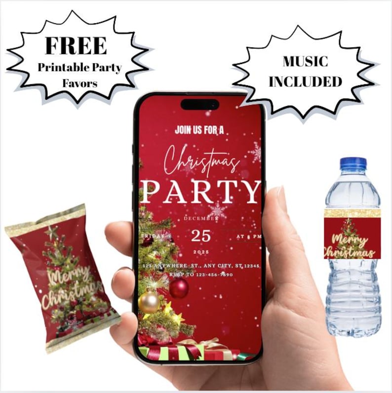 Editable Hip Hop Jingle Bells Christmas Party Video Invitation (digital ...