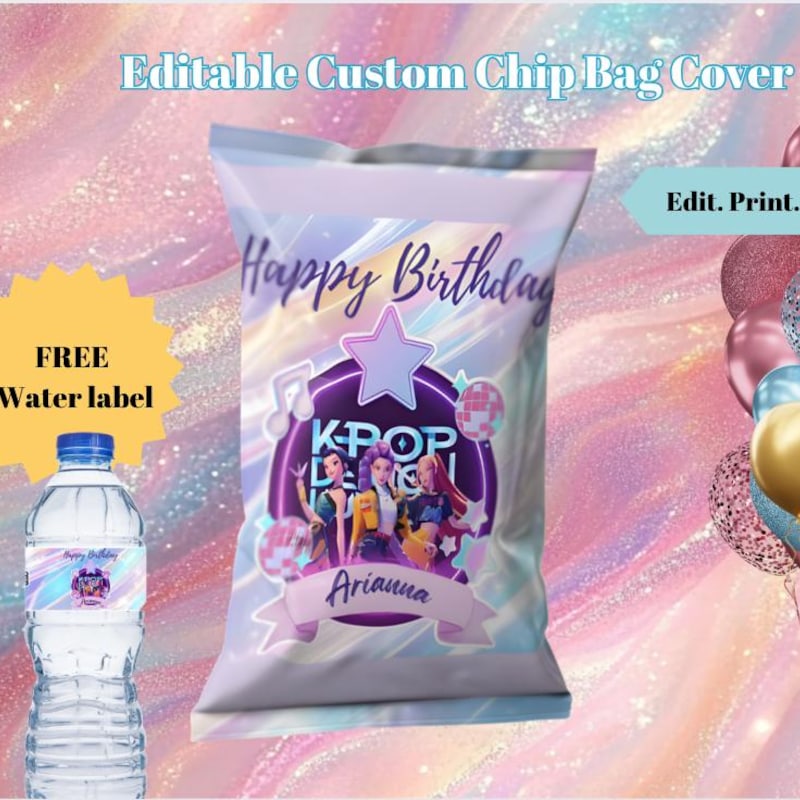K Pop Birthday Chip Bags - Etsy UK
