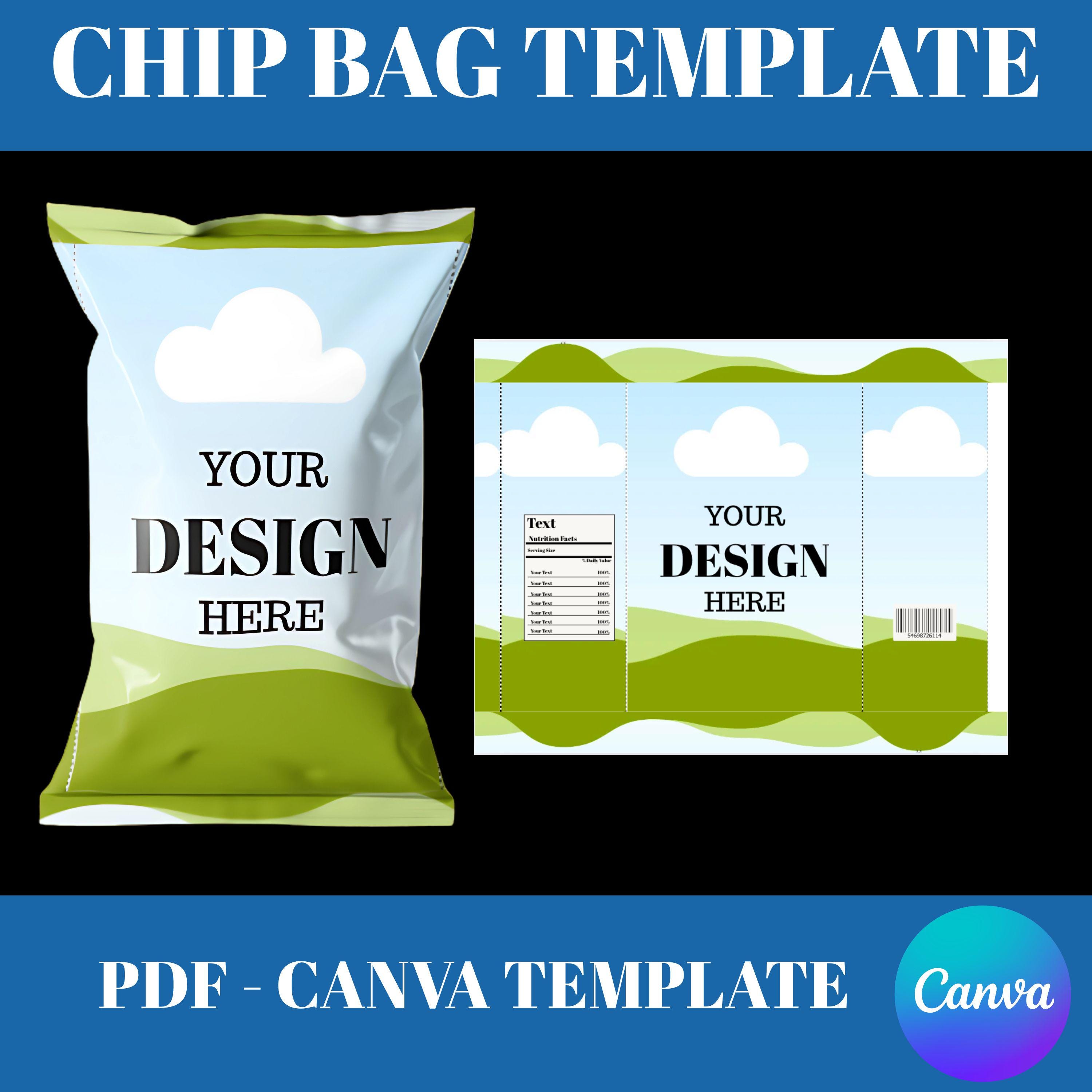 Custom Chip Bag Template – Photo Party Favors, Canva Design (digital ...